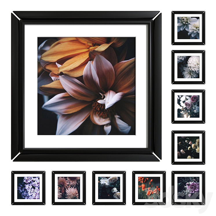 Flower posters - Frame - 3D model