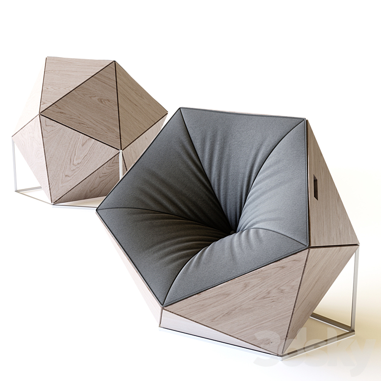 POLYGONAL CHAIR - Arm chair - 3D model