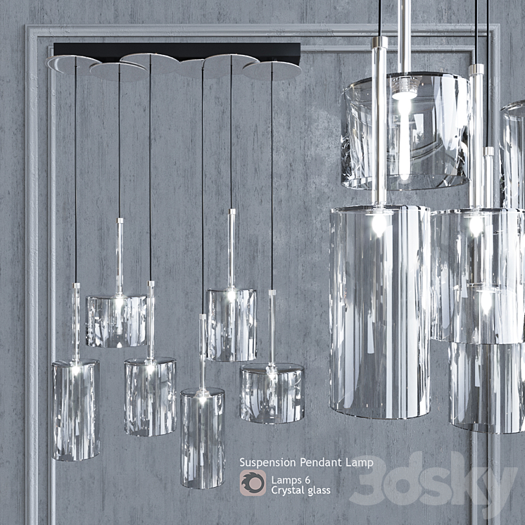 Pendant lamp AXO Light Spillray SP lamps 6 Crystal Glass - Pendant ...