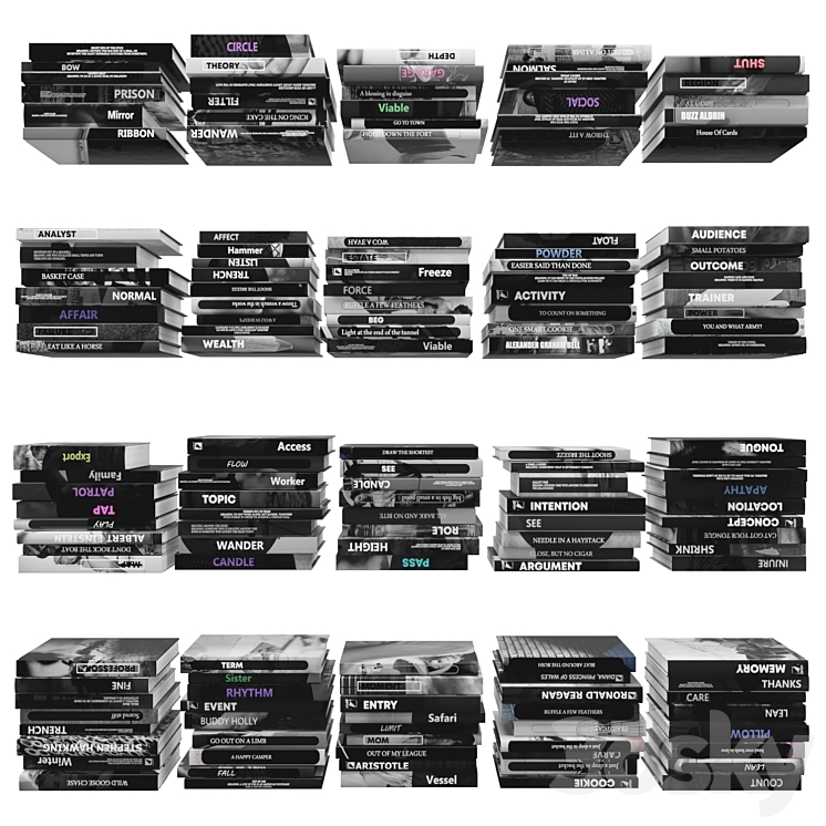 Books (150 pieces) 3-5-1 - Books - 3D model