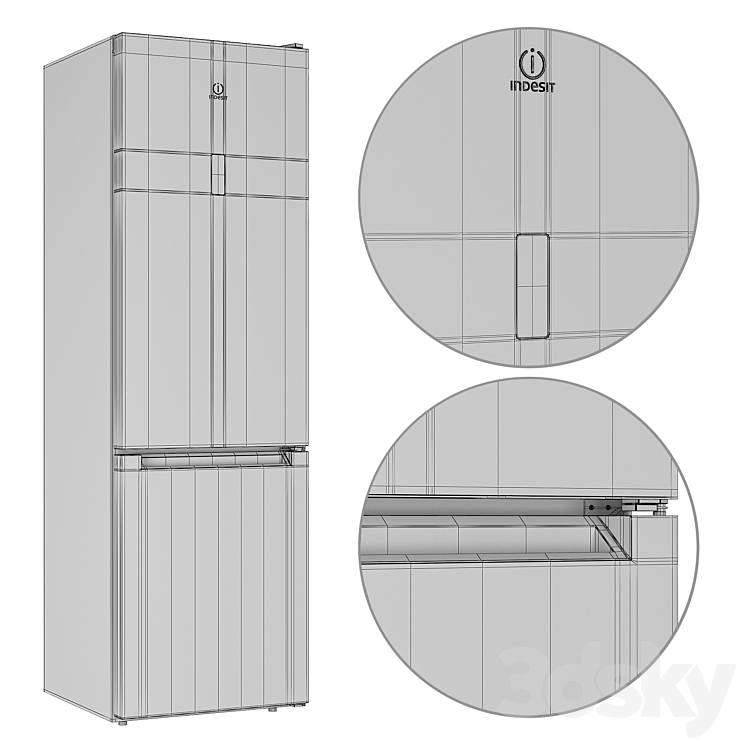 Refrigerator Indesit DF 5200 W - Kitchen appliance - 3D model