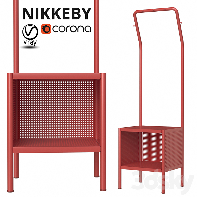 Ikea NIKKEBY Clothes rack - Sideboard & Chest of drawer - 3D model