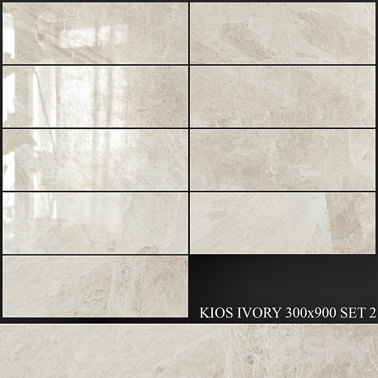 Yurtbay Seramik Kios Ivory 300x900 Set 2 - Tile - 3D model