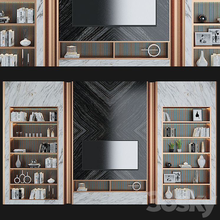 Cabinet TV 028 - TV Wall - 3D model