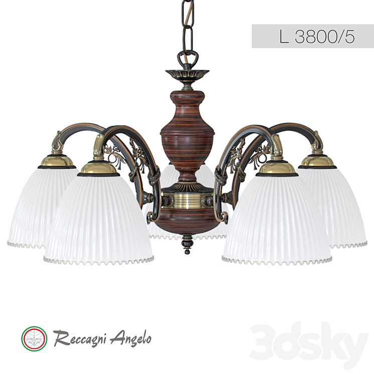 Reccagni Angelo L 3800/5 - Pendant light - 3D model
