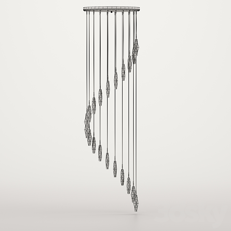 SEARCHLIGHT Sculptured Ice 888-20 - Pendant light - 3D model SEARCHLIGHT Sculptured Ice 888-20 - Pendant light - 3D model