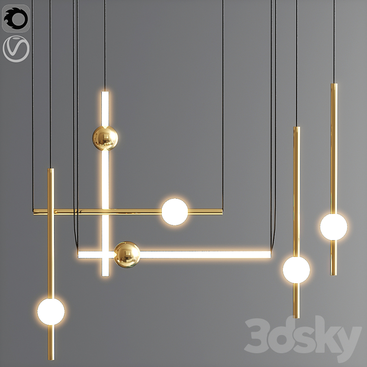 Orion tube light - Pendant light - 3D model