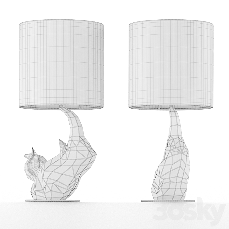 Rhinoceros table lamp - Table lamp - 3D model
