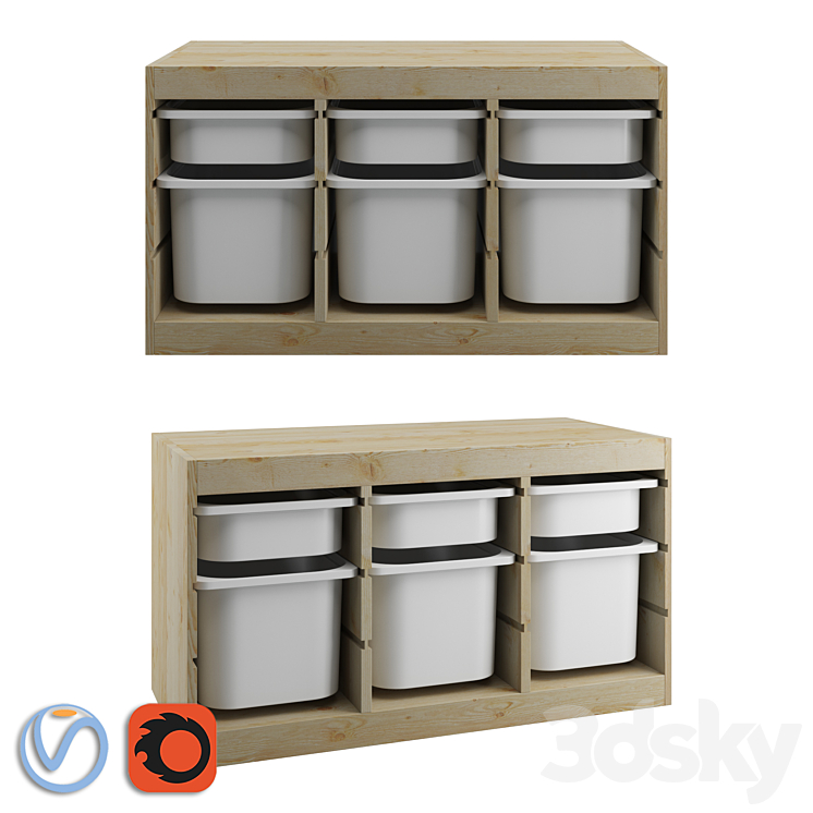 TROFAST Storage combination with boxes / TROFAST storage module with ...