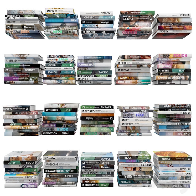 Books (150 pieces) 1-3-14-1 - Books - 3D model