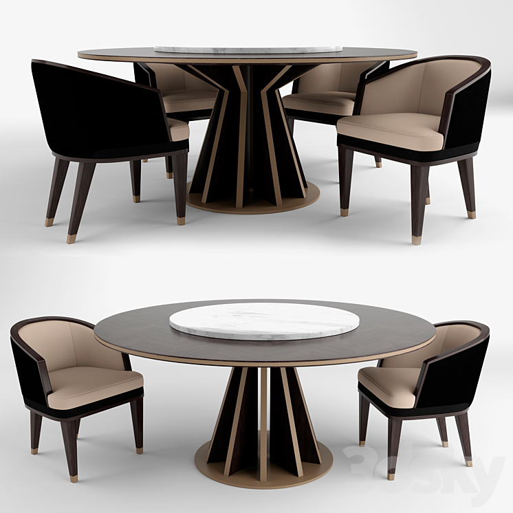 Cipriani Homood Dragonfly table and chair - Table + Chair - 3D model