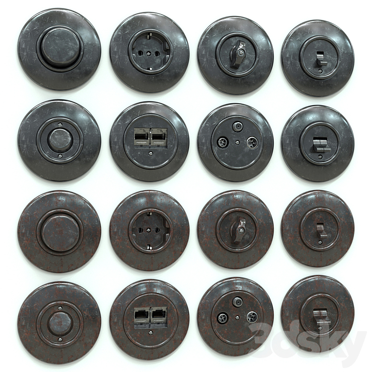 Rusty wall switches & sockets - Miscellaneous - 3D model