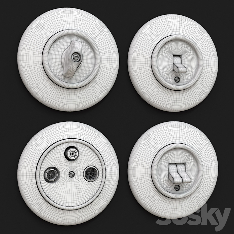Rusty wall switches & sockets - Miscellaneous - 3D model