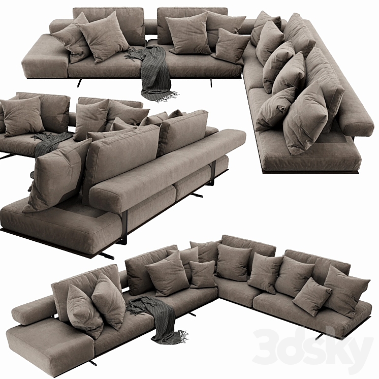 Flexform Wing Sectional - Sofa - 3D model