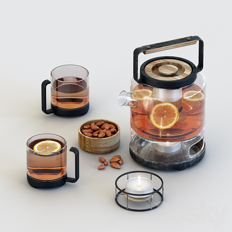 Tea Set # 2 - Food and drinks - 3D model