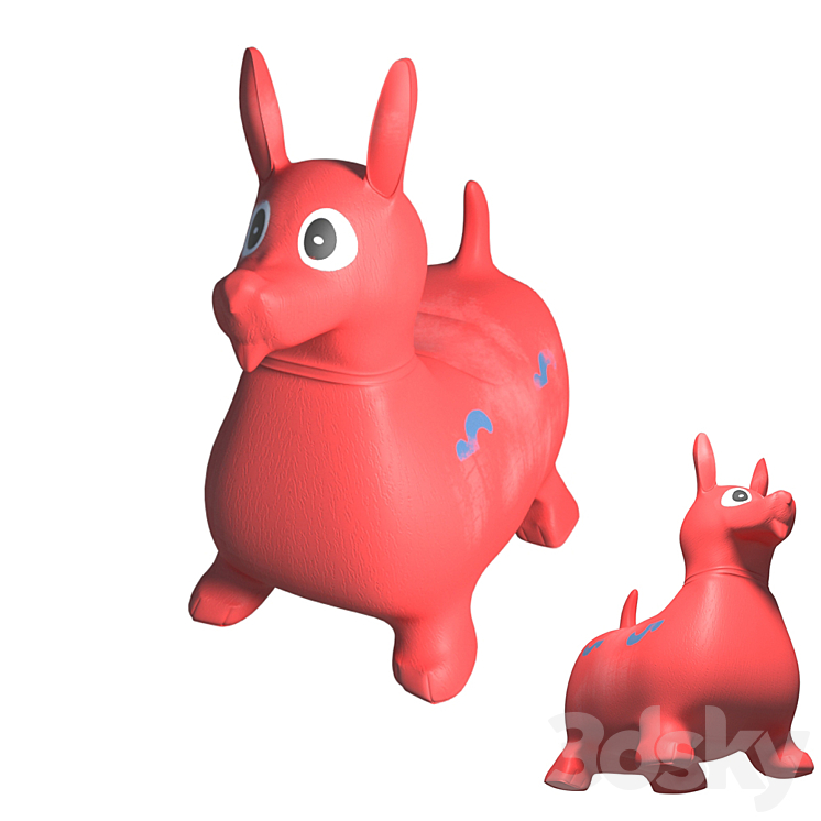 Rubber Jumping Dog - Toy - 3D model