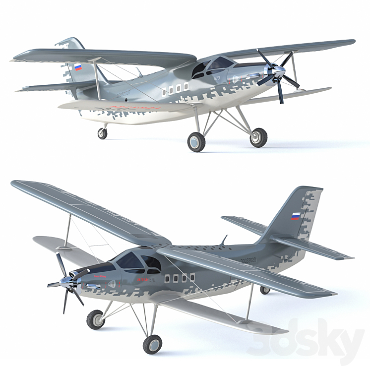 Mid Poly Aircraft - Transport - 3D model