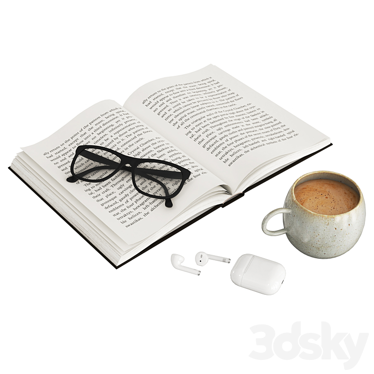 Open book - Decorative set - 3D model