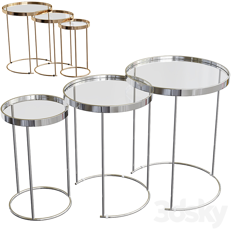 Silver nesting tables - Table - 3D model
