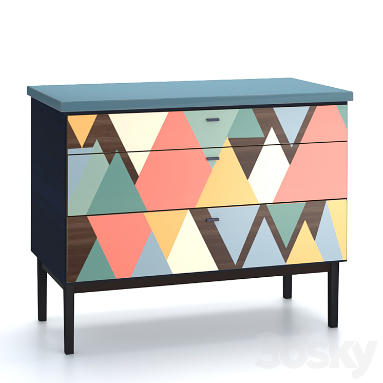 Geometric Pattern Dresser - Sideboard & Chest of drawer - 3D model