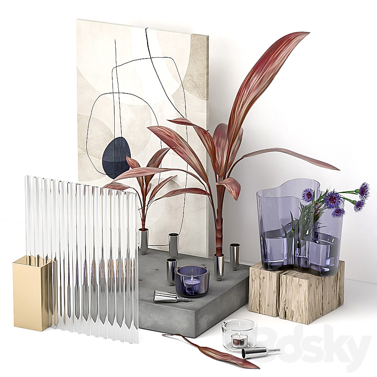 Iittala decor set - Decorative set - 3D model