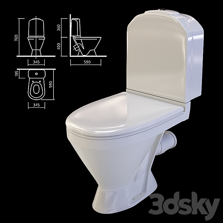 toilet bowl Sanita Luxe Classic - Toilet and Bidet - 3D model