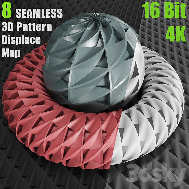 8 Seamless 3d Pattern No9-16 - Miscellaneous - 3D model