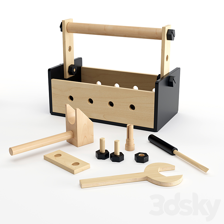 Wooden Toy Tool Box Toy 3d Model