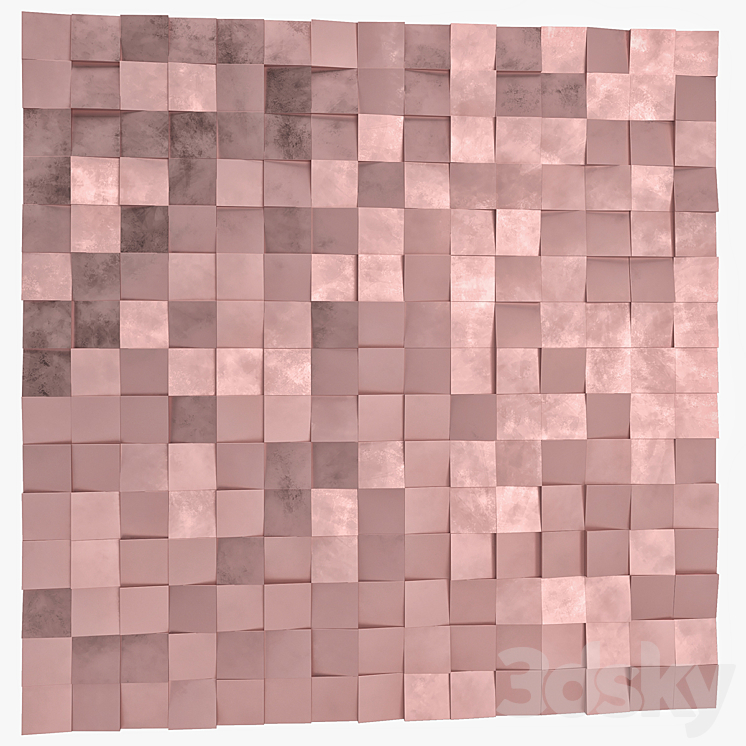 Rose Gold Panels Cubes & Hexagons - Other decorative objects - 3D model