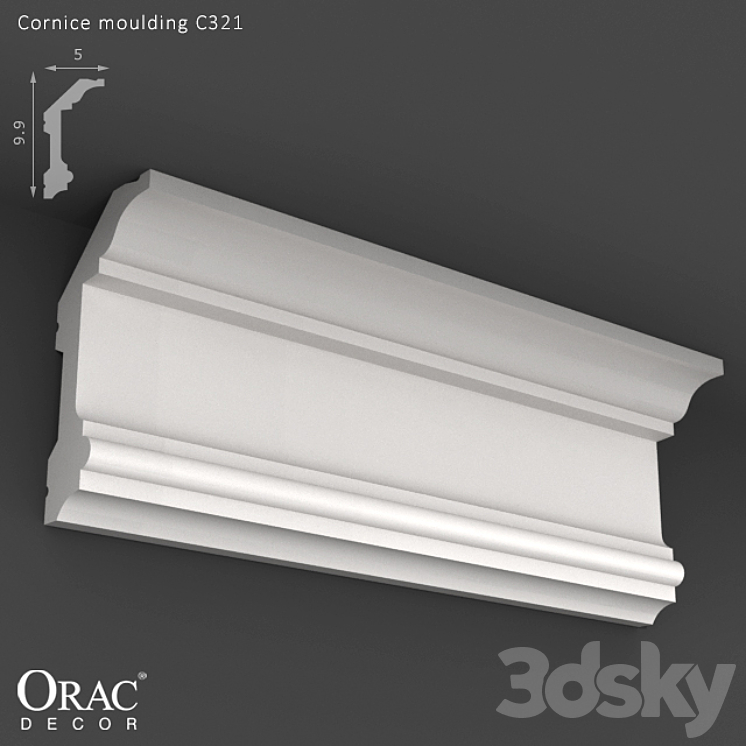 OM Cornice Orac Decor C321 - Decorative plaster - 3D model