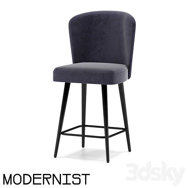 OM Bar stool Magrit Wood NF - Chair - 3D model