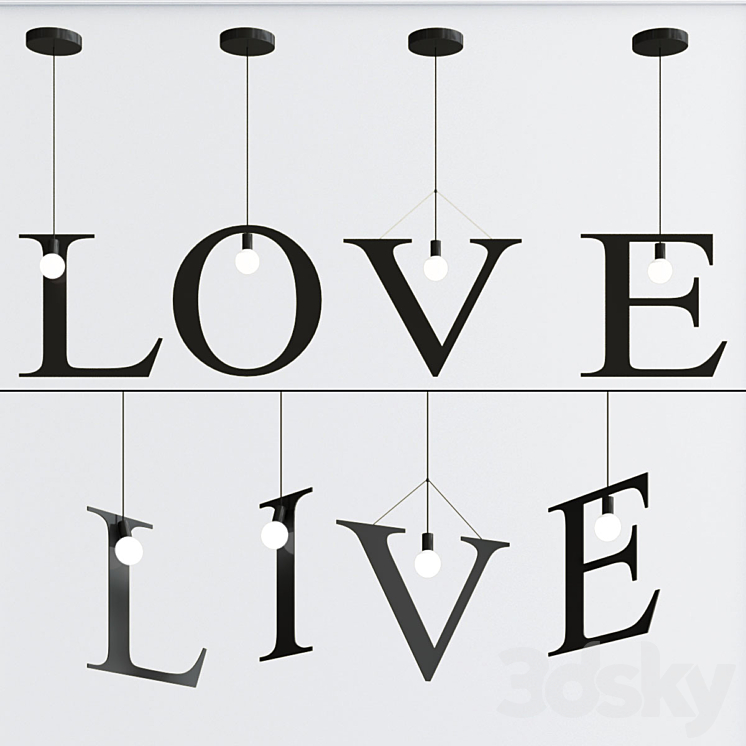Chandeliers "English alphabet" - Pendant light - 3D model