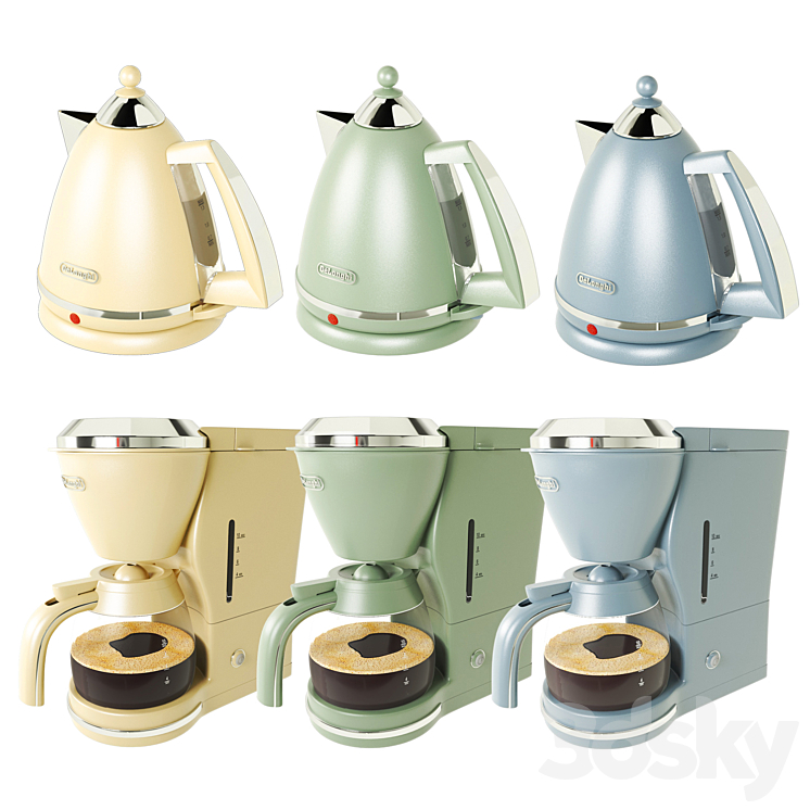 Delonghi set argento flora - Kitchen appliance - 3D model