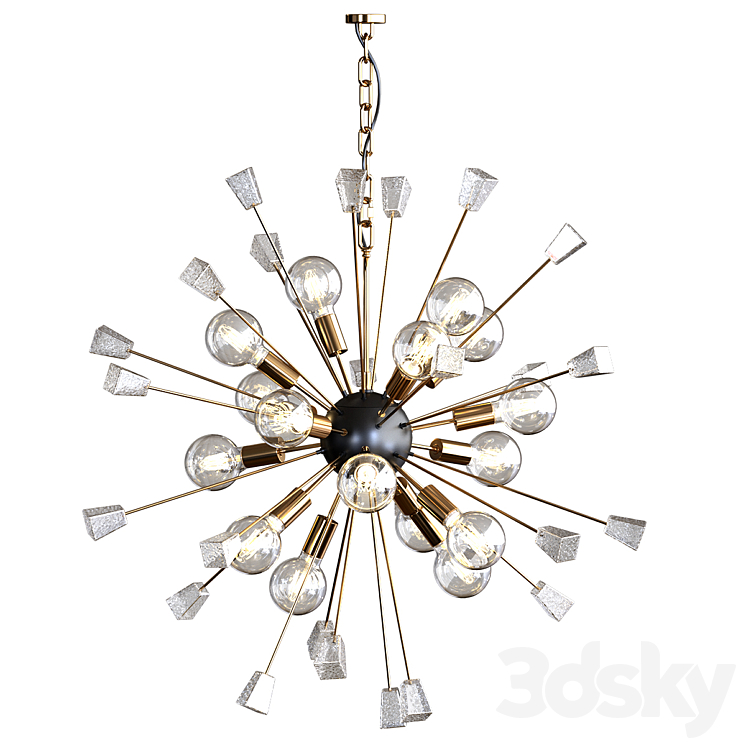 Retro sputnik brass - Pendant light - 3D model