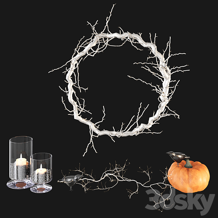 Halloween decor set - Decorative set - 3D model
