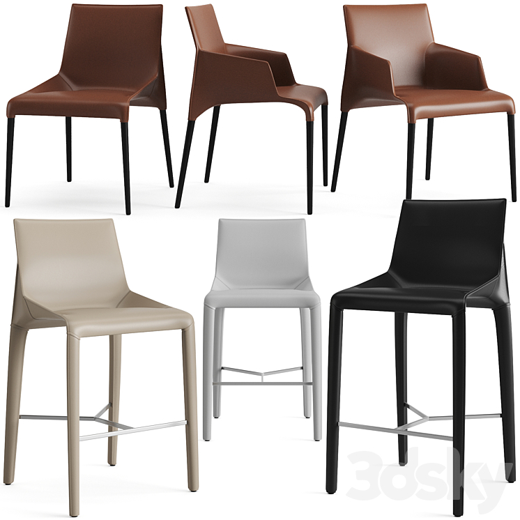 Poliform Seattle Dining Chair And Bar Stool - Chair - 3D model