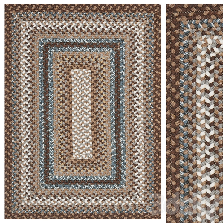 Safavieh Braided Cady Bordered Area Rug or Runner - Carpets - 3D model
