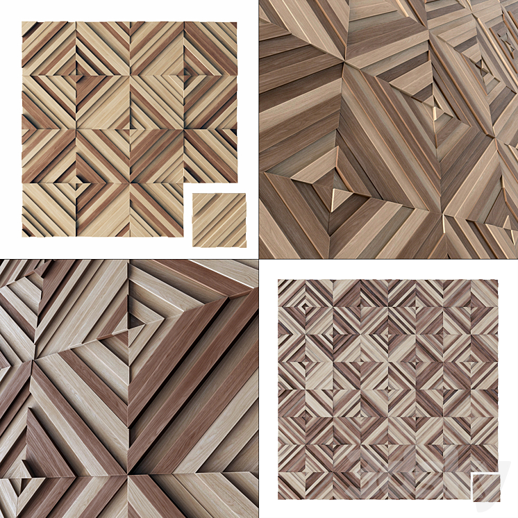 Panel wood rail angle n1 / - Other decorative objects - 3D model