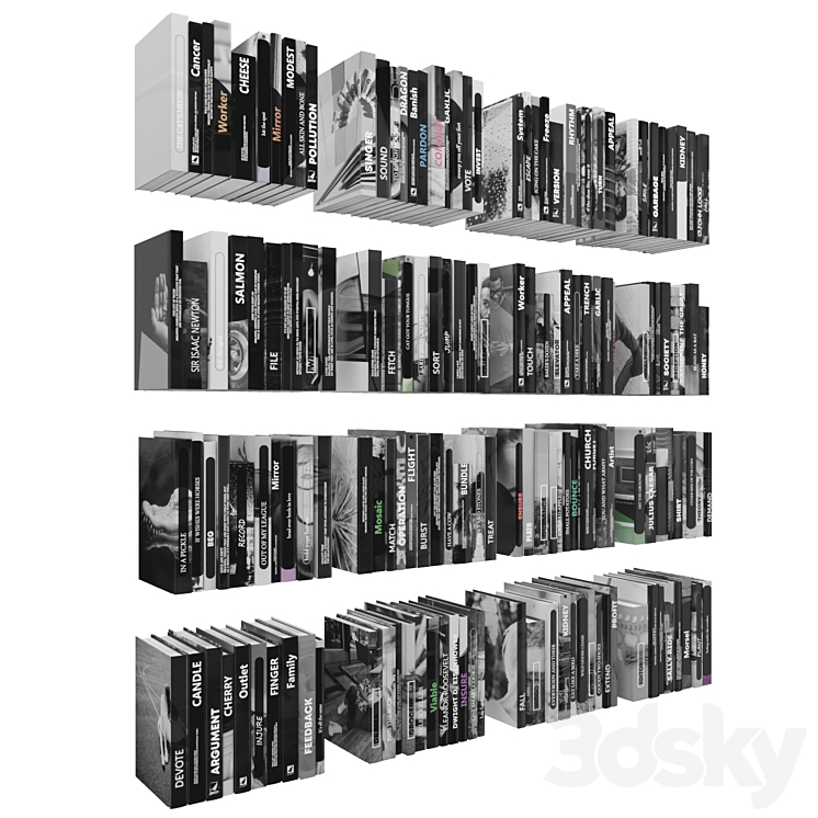 Books (150 pieces) 3-7-8-3 - Books - 3D model