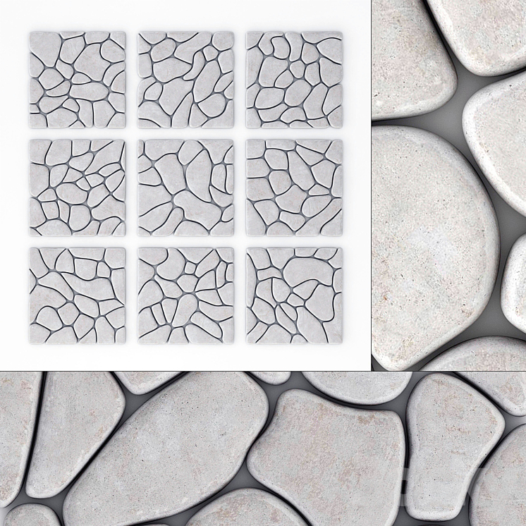 Panel windows river pebble n1 / Panel windows from river pebbles ...