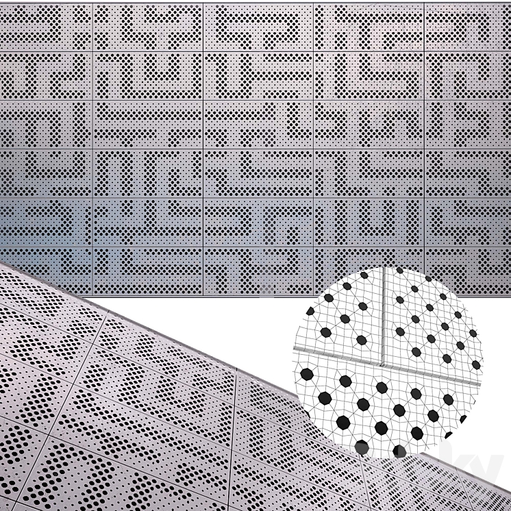 perforated panel 30 - Facade element - 3D model