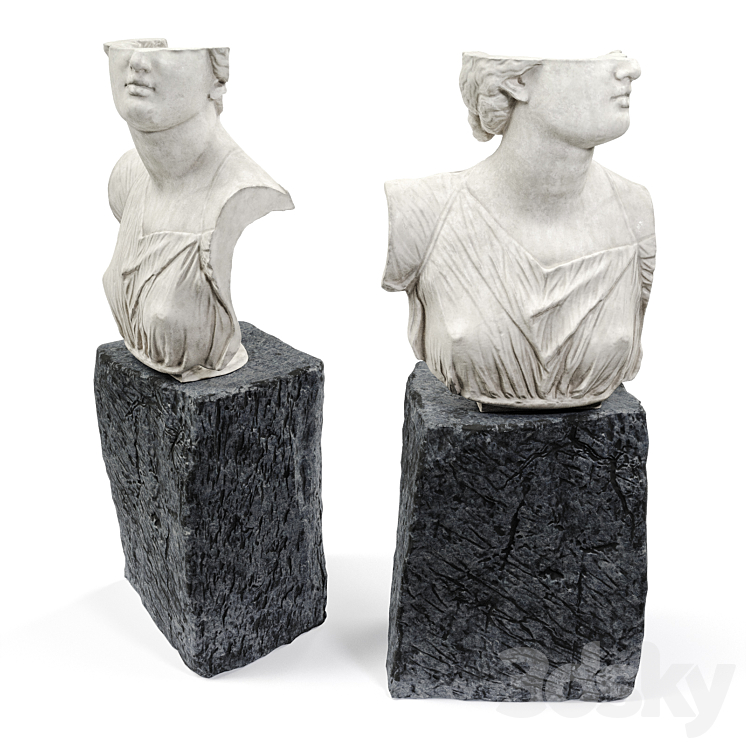 Nioba bust pedestal - Sculpture - 3D model