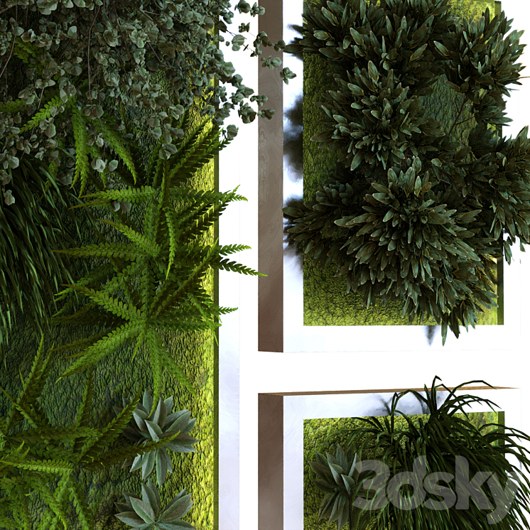 green wall set 039 - Fitowall - 3D model