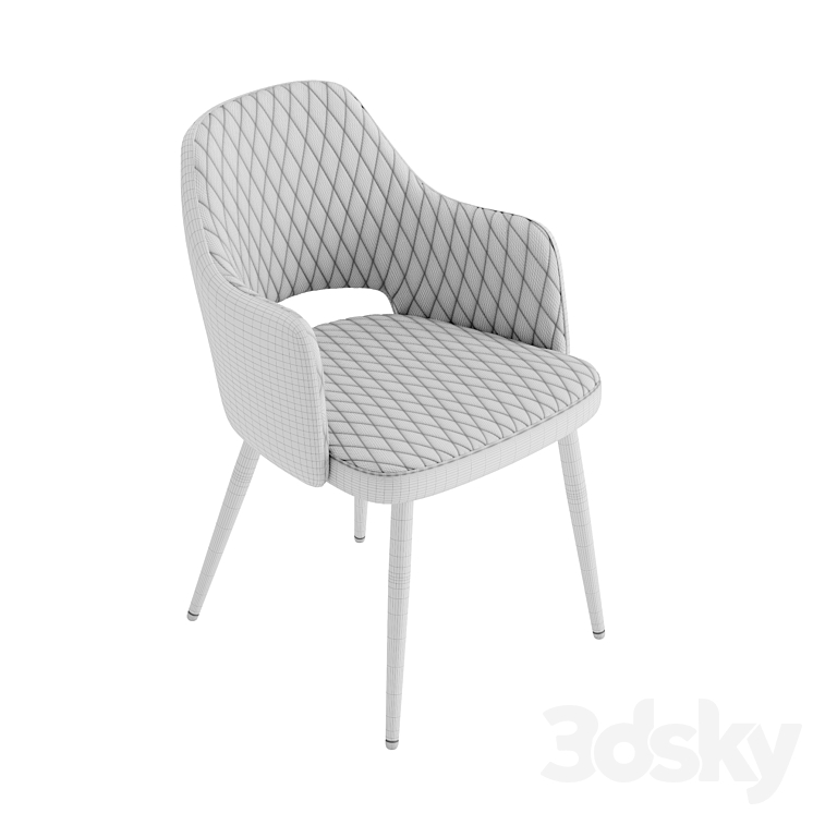 William chair with armrests (rhombus) - Chair - 3D model