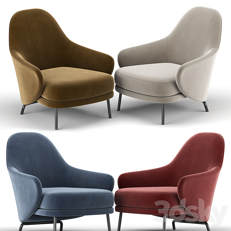 Angie armchair by minotti - Arm chair - 3D model