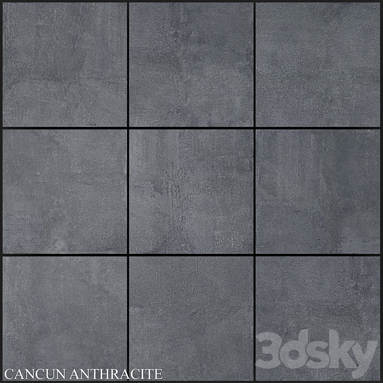 Absolut Keramika Cancun Anthracite - Tile - 3D model