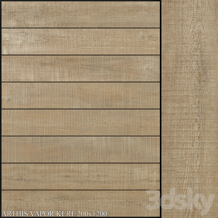 Caesar Arthis Vapor Kerf 200x1200 - Tile - 3D model