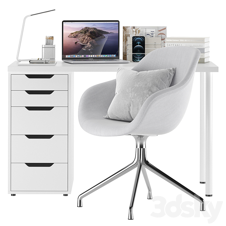 Office set 002 - Office furniture - 3D model