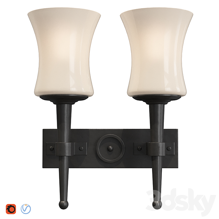 2 Lamp Wall Light - Wall light - 3D model