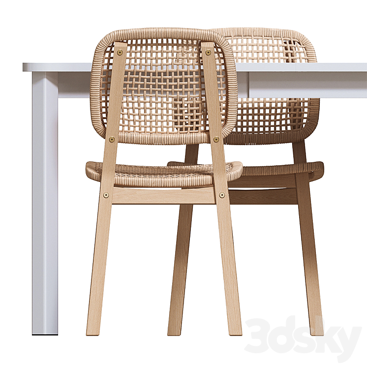 STRANDTORP / VOXLOV IKEA table and chairs - Table + Chair - 3D model